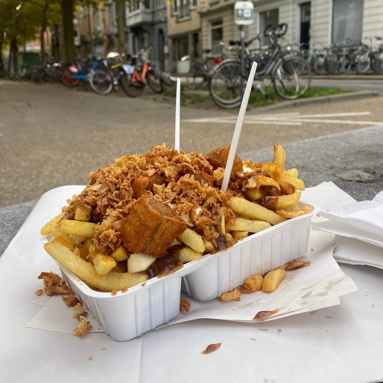 Time fries by while eating the best Belgian fries in Ghent!